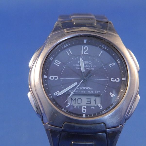 CASIO WAVE CEPTOR Titanium Solar Watch WVA - 430 TE . Well Used ...