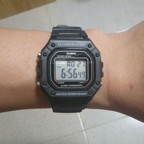 Casio W-218H-1A Men's Chronograph Youth Series Black Watch 100% ...