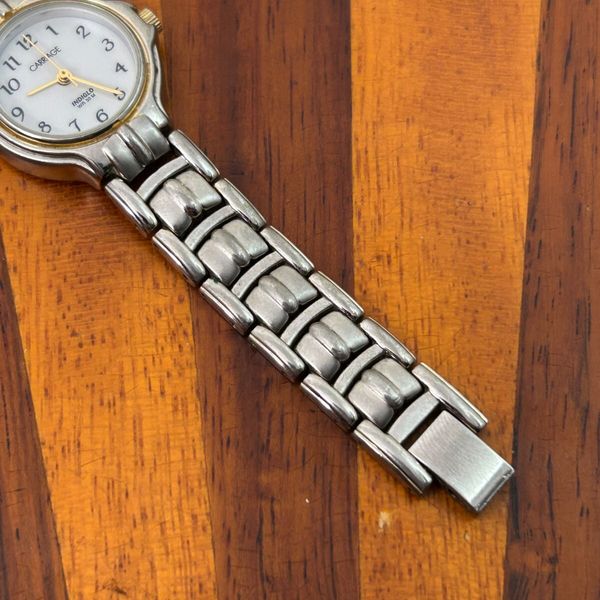 Carriage Timex Women's Watch Gold Silver Tone White Dial 24mm - New ...