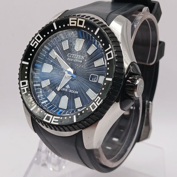 Citizen Eco Drive Black Dial Divers 300m Solar Power Watch ...