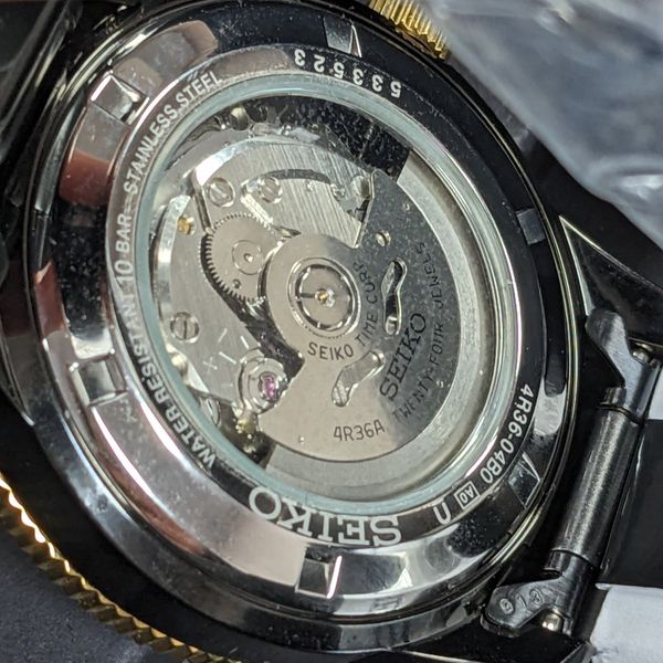 Seiko 5 Sports Automatic Black Men's Watch See Through Case Back 100m ...