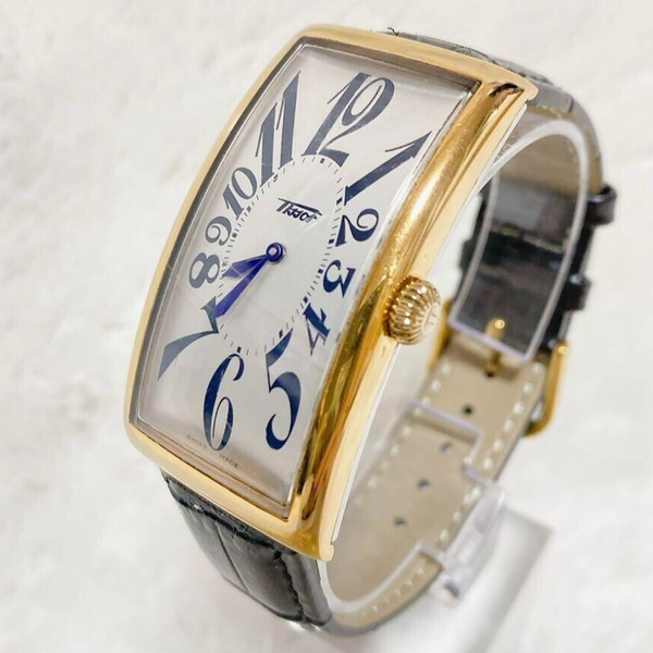Tissot Heritage Banana Watch Z181 Men's Watch Silver Dial Gold Analog ...