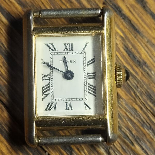 Timex Manual Wind Wristwatch ~ VTG 70's Gold Tone Tank ~ Keeping ...