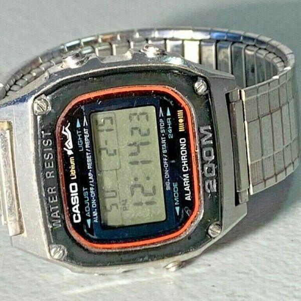 VINTAGE MENS CASIO DW 1000 280 MODULE LCD 200M DIVER MULTIFUNCTION ...