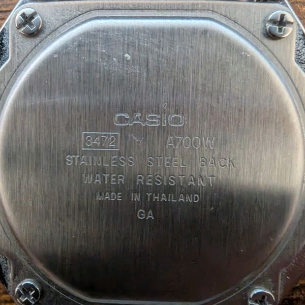 Casio A700W Digital Quartz Watch Stainless Steel Water Resistant ...