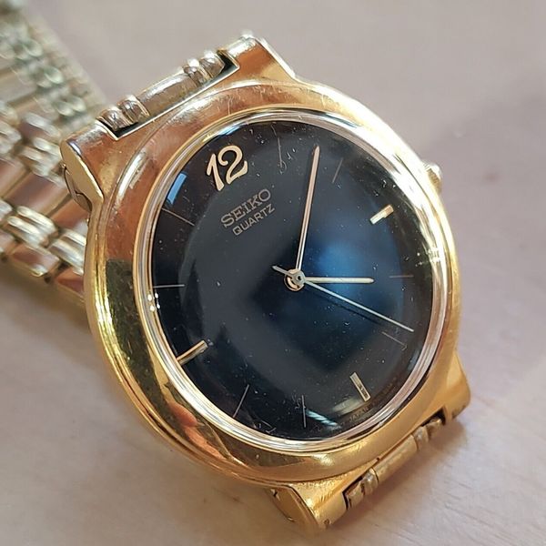 Men's Seiko Quartz Dress Watch, New Battery, Runs Great, Gold Tone, V701 | WatchCharts Marketplace