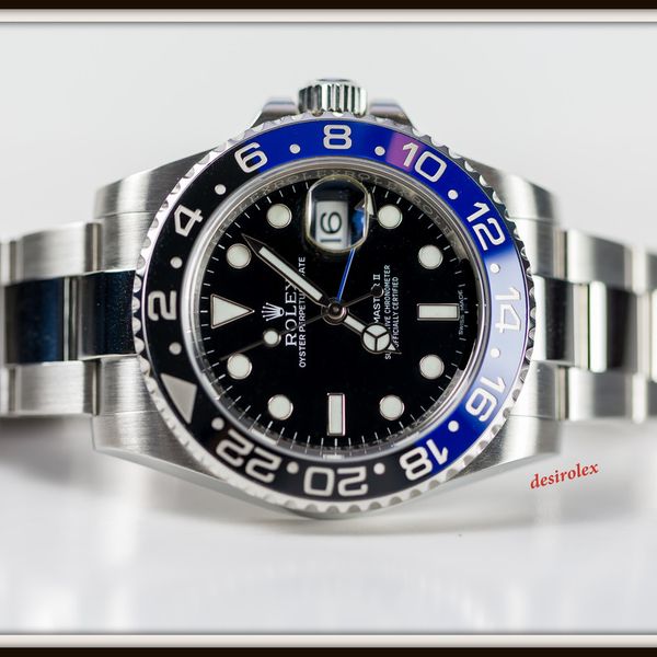 FSOT: Rolex 116710BLNR GMT MASTER 2 Batman Black/Blue Oyster Full Set ...