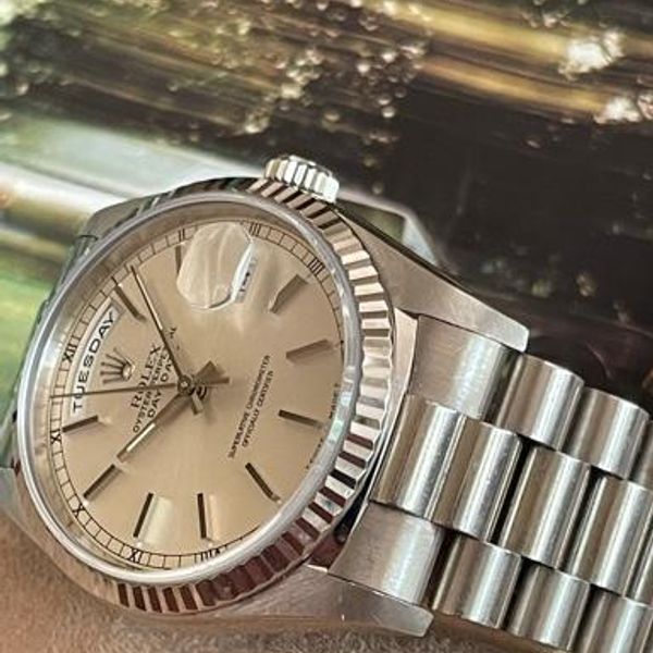 Rolex 18239 White Gold president box & papers sharp! | WatchCharts