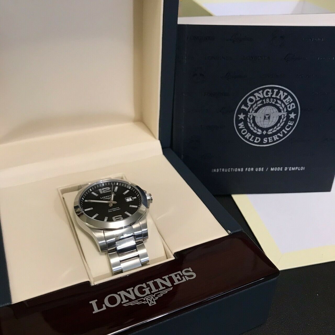 39mm Longines Black Conquest Automatic watch | WatchCharts Marketplace