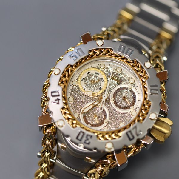 INVICTA Gladiator Lady 43.20mm Stainless Steel Gold + Steel White ...