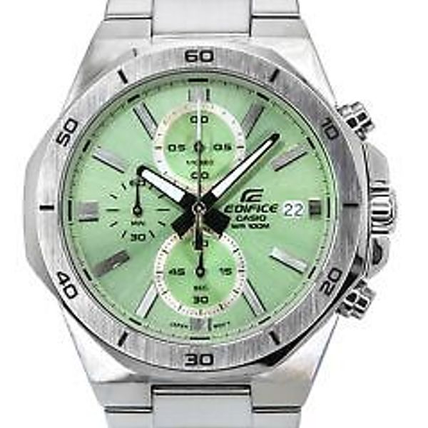 Casio Edifice Chronograph Green Dial Quartz 100M Men's Watch EFV-640D ...