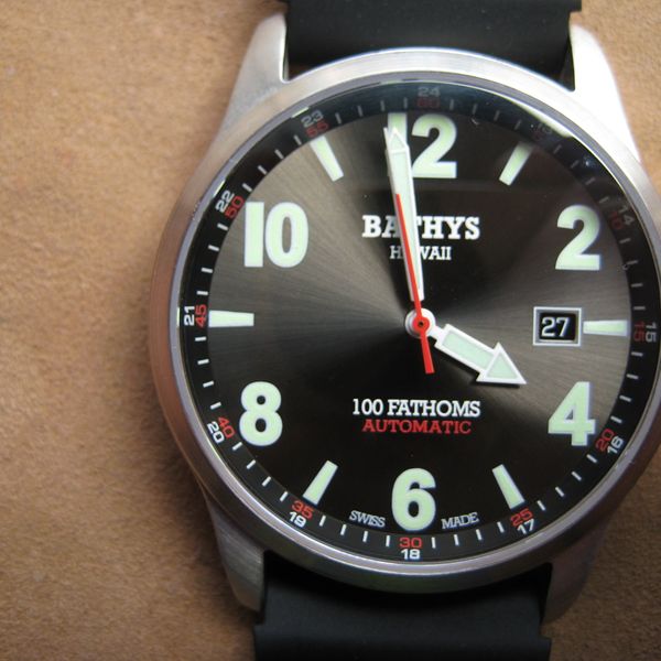 SOLD!! Bathys Hawaii 100 Fathoms Silver Ruthenium Auto B&P | WatchCharts