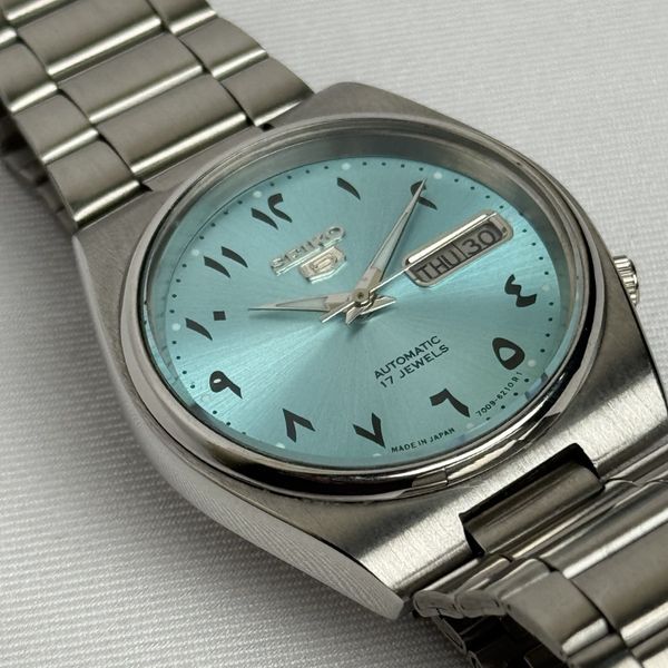 Seiko 5 Automatic Blue Arabic Numeral Dial Day/Date Men's Watch Japan ...