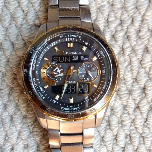 Casio Oceanus OCW-T400 Tough Solar Radio Titanium Analog Digital Watch ...