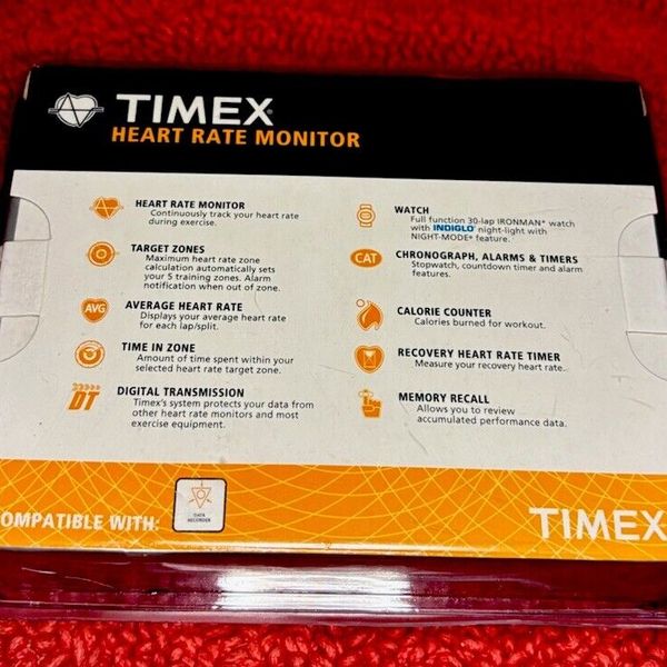Timex Heart Rate Monitor Ironman Triathlon Watch & Sensor 30 Lap ...