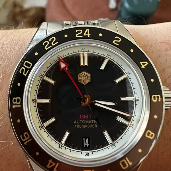 San Martin GMT SN0116-G V4 GMT Root Beer Bezel 39.5mm Automatic Watch ...