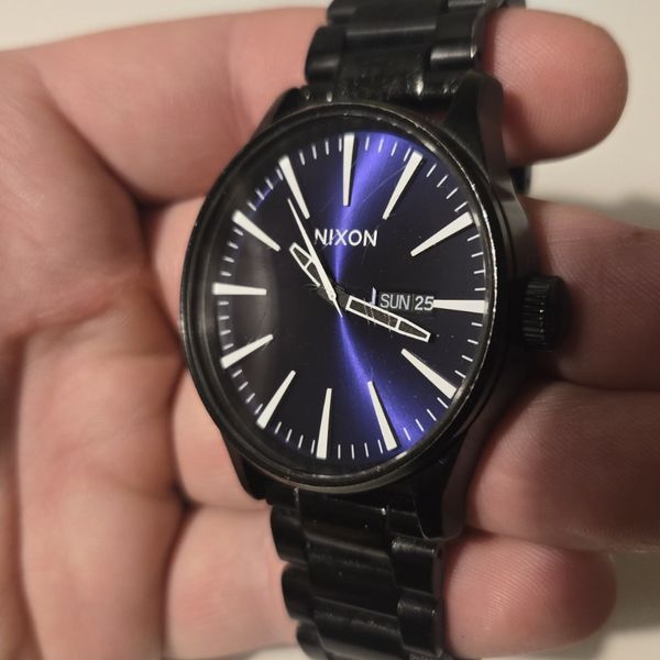 Nixon Sentry Mens Watch Deep Blue Purple 42mm Quartz | WatchCharts ...
