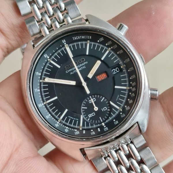 Vintage 70s Seiko Baby Jumbo 6139-7030 Chronograph Automatic Tachymeter ...