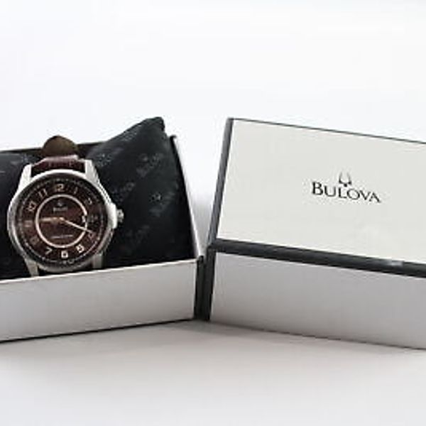 Mens Bulova Precisionist Brown Dial WATCH Quartz Working | WatchCharts ...