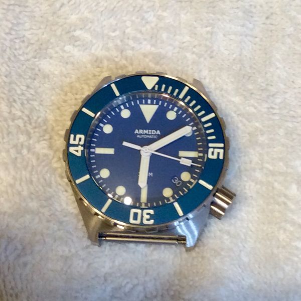 SOLD-Armida A1 42mm SS Blue dial, white hands | WatchCharts Marketplace