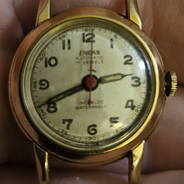 14k Gold Enicar E D Heuer Wrist Watch | WatchCharts Marketplace