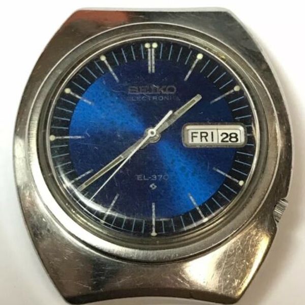 Rare Vintage Seiko EL-370 Day Date 3703-7039 Electronic Wrist Watch ...