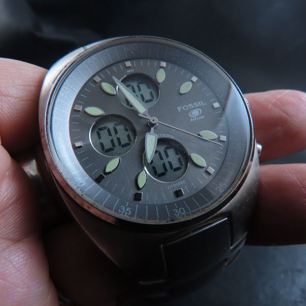 All Steel Fossil Dual Time Chronograph Quartz Men Watch | WatchCharts ...