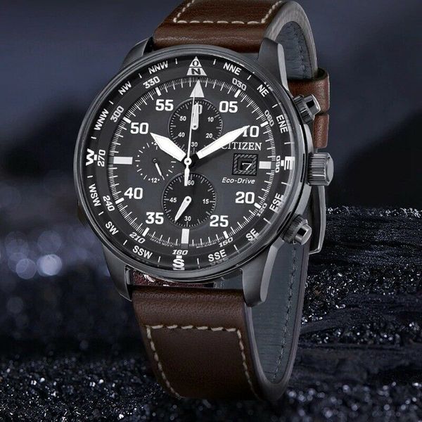 Citizen Crono Aviator Men's Eco Drive wrist Chronograph Watch with Box ...