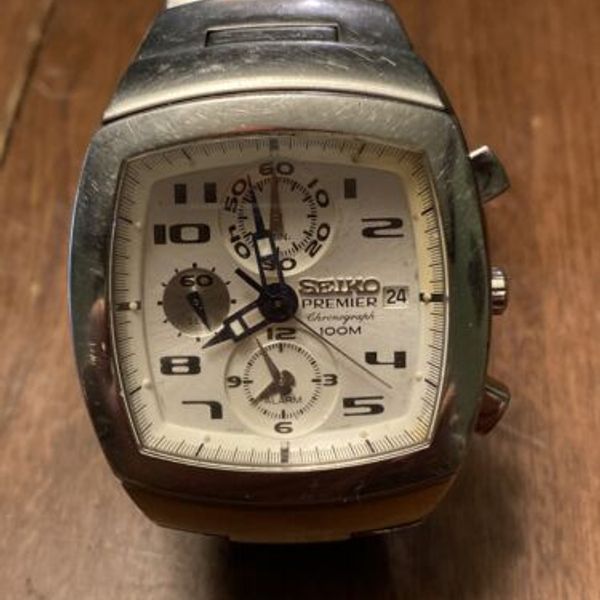 Seiko Premier Chronograph 100M - Stainless Steel / 7T62-0BG0 - Keeps Time! SEIKO | WatchCharts