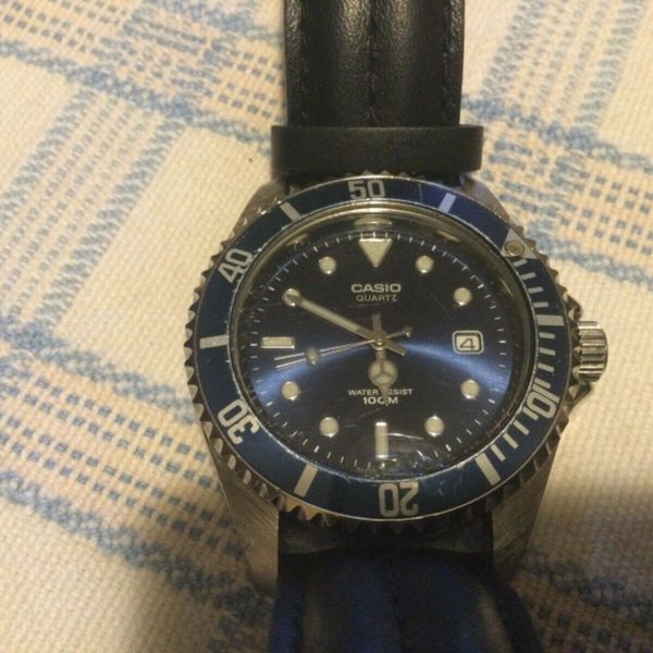 CASIO MTD-1010 Men’s Wristwatch 1346 Diver Style W/Blue Dial submariner ...