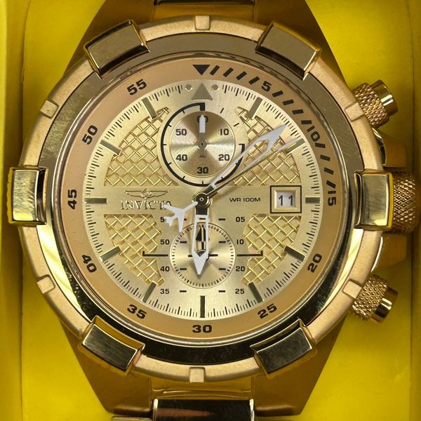 Invicta Aviator Tritnite 28122 Chronograph Gold-Tone Stainless Steel ...