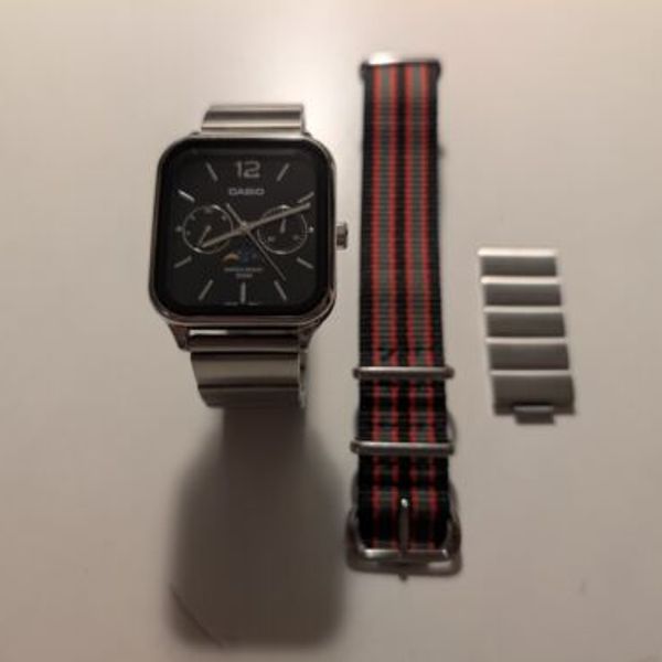 Casio MTP-M305 Stainless Moonphase Quartz Watch W/ Archer James Bond ...