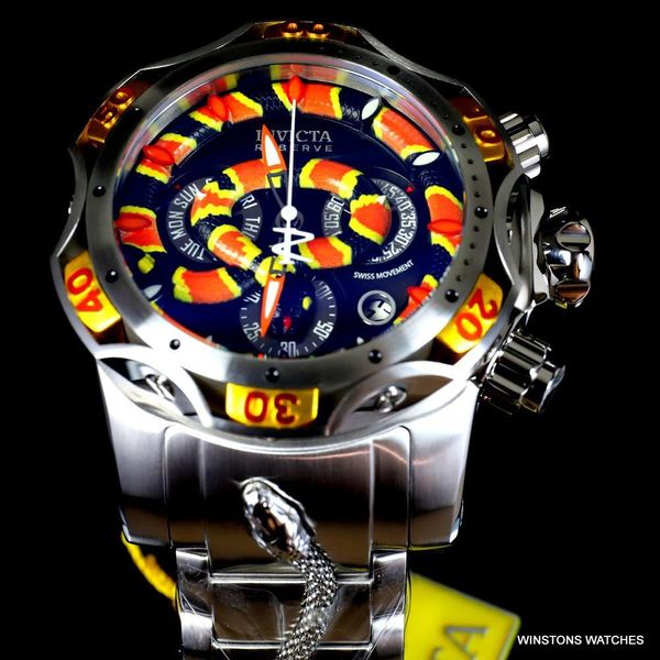 Invicta King Venom Gen III Cobra Swiss Mvt Chrono 52mm Stainless Steel ...