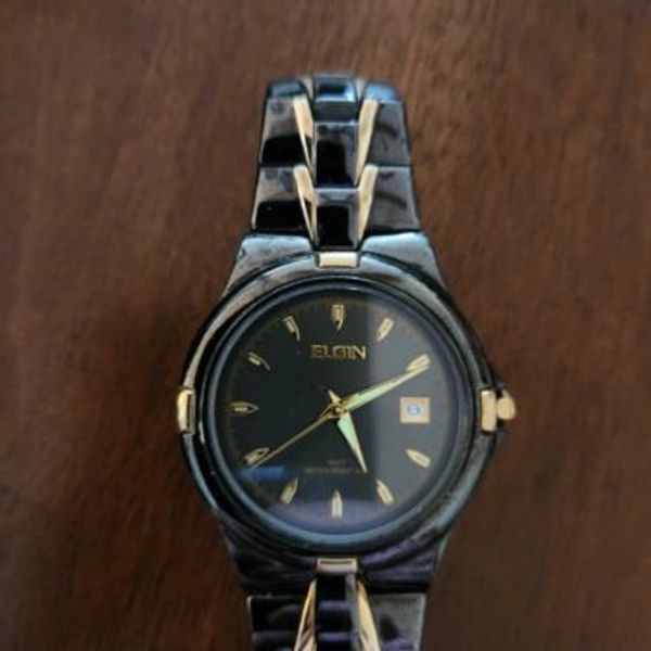 Elgin Black and Gold Watch | WatchCharts Marketplace