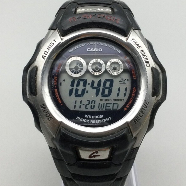 Vtg Casio G Shock Wave Ceptor Watch Men Digital Tough Solar Black 2688 ...
