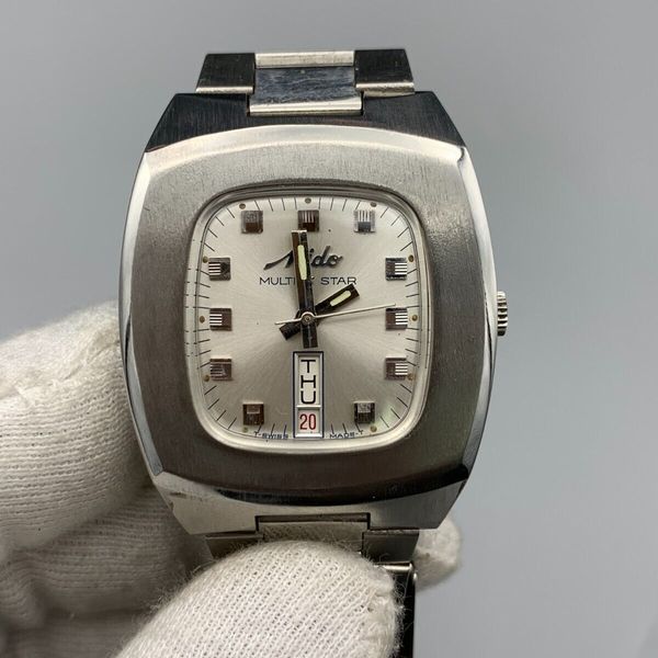 Vintage Rare Mido Multi-Star Men Automatic 25 Jewels Day/Date Swiss ...