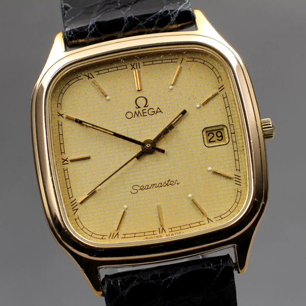 [MINT] Omega Seamaster Cal.1430 Date Gold Quartz Men's Watch From JAPAN ...