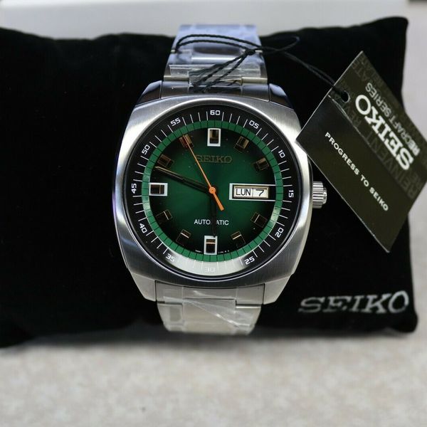 Pre-owned Seiko SNKM97 Recraft Green Dial Stainless Steel Automatic Men ...