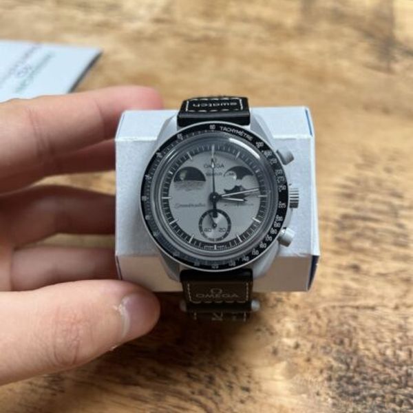 Omega Swatch Moon Swatch Mission To Earth Phase - New In Box - Free Ups ...