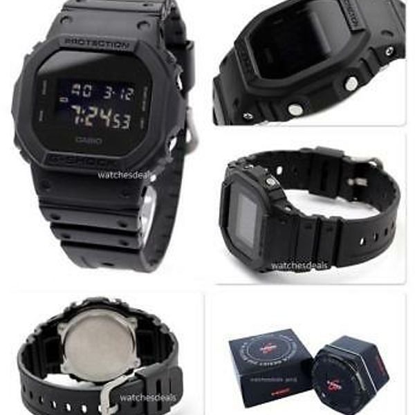 CASIO G-Shock, DW5600BB-1 DW-5600BB-1, BASIC ALL BLACK, DIGITAL, UNISEX ...