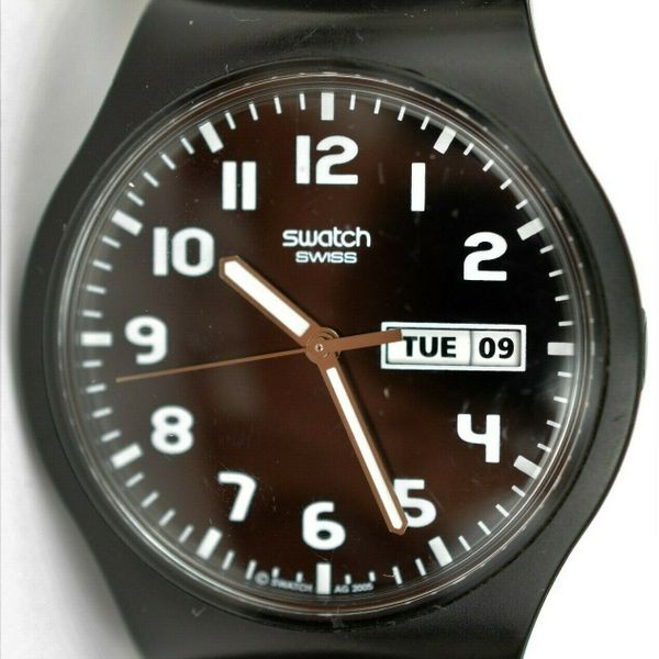 Swatch Watch 2005 Black with Black Face Day Date New Battery Keeps Good ...