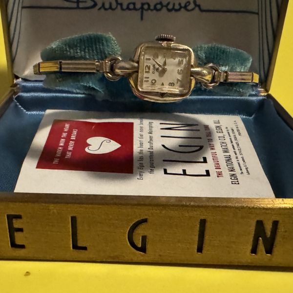 1956 Elgin Durapower Ladies Watch Vintage 10K Gold RGP Bezel ...