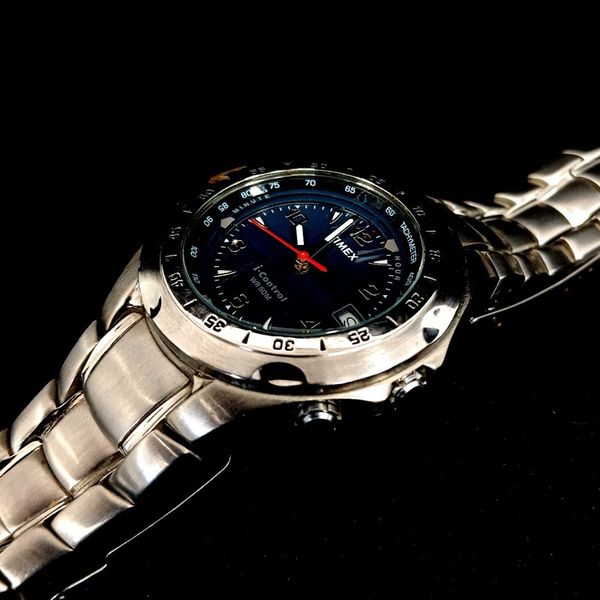 Timex i-Control Indiglo WR50M Watch Quartz Tachymeter Silver Blue RMF24 ...