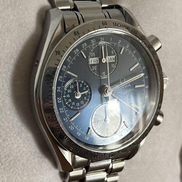 Omega Speedmaster Triple-Date Automatic Chronograph 39mm Blue Dial 3523 ...