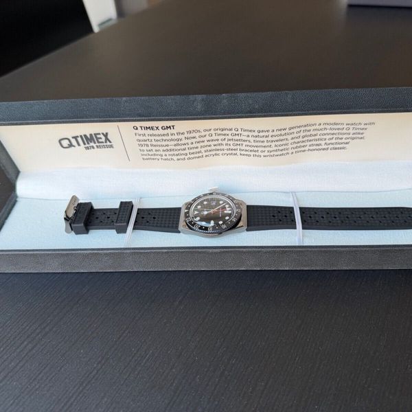 Q Timex GMT 38mm Synthetic Rubber Strap Watch - Excellent Condition ...