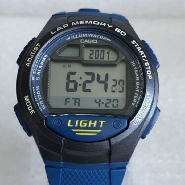 Casio Digital Sports Watch Blue Strap W-734-2AVEF. | WatchCharts ...