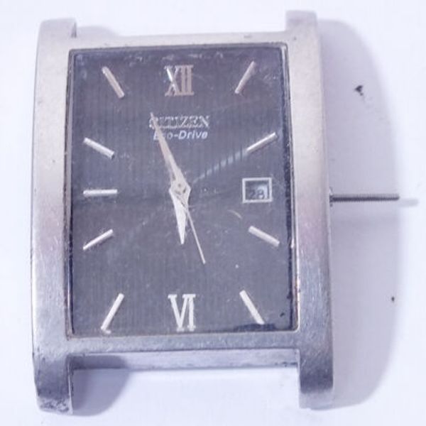 Citizen Eco-Drive Rectangular Black Dial Watch Head - Ticks (G80 ...