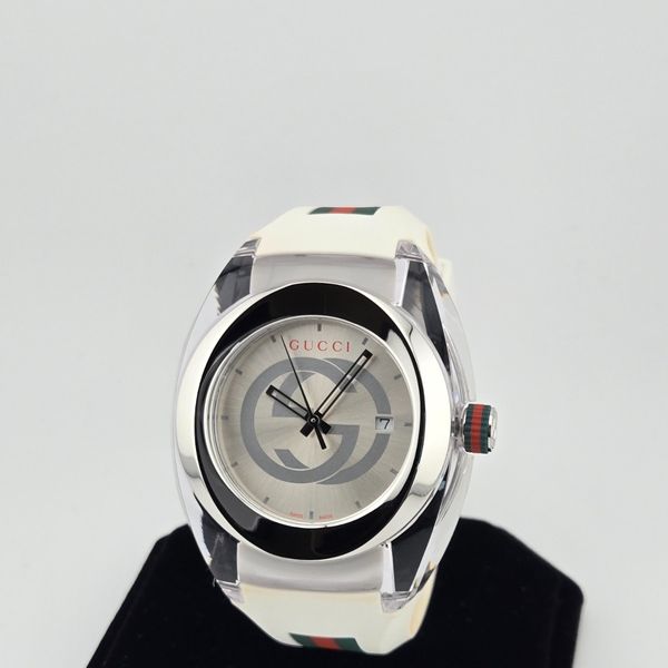 Gucci Sync XXL White Dial Rubber Strap Watch - YA137102 | WatchCharts ...