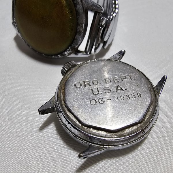 Elgin Military Razor Band Wristwatch WW2 Era AS-IS Topps Japan ...