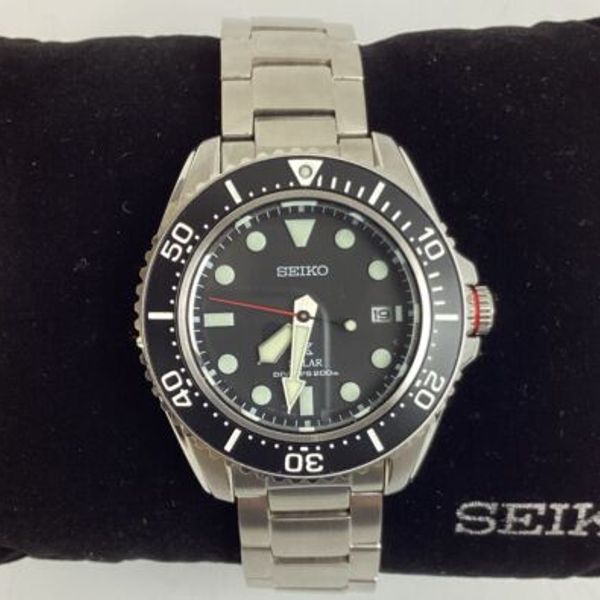 SEIKO SNE589 Men's Prospex Solar Diverâ s Stainless Steel Black Dial ...